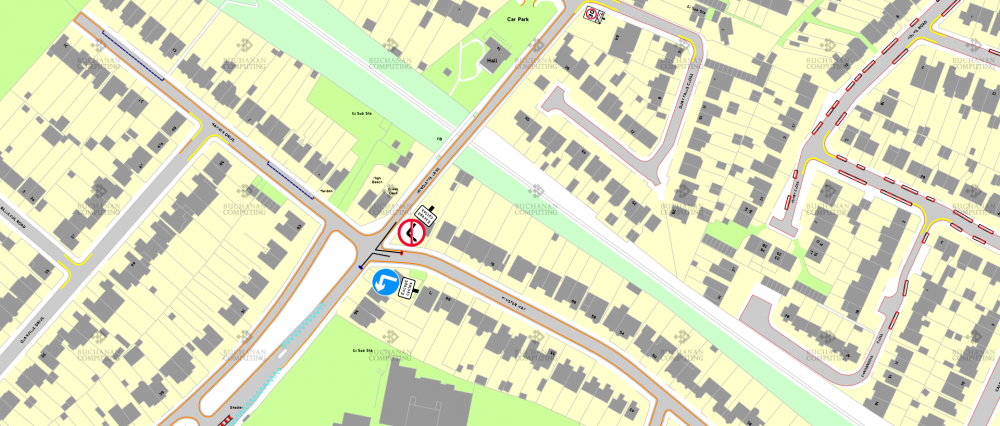 Temporary experimental traffic scheme in Minster Way, Hornchurch ...